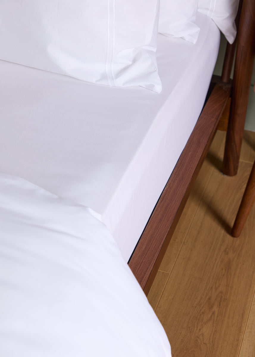 Foxford Evelyn White Fitted Sheet | Irish Bedding