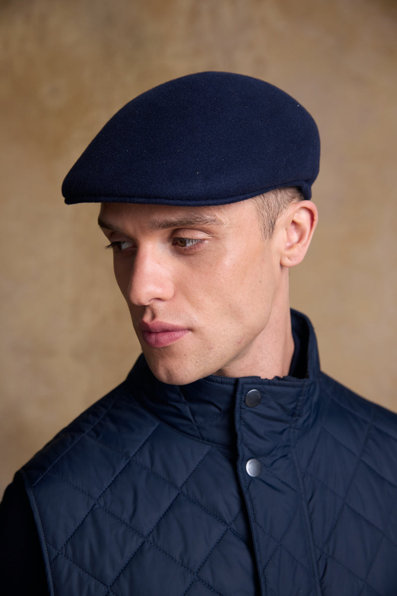 Jack Murphy Galway Felt Flat Cap Navy | Discover New Unisex Wool Hats ...